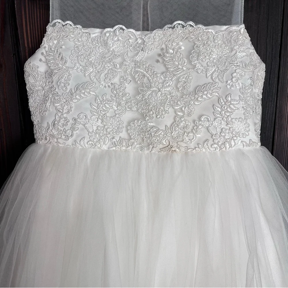 Tip Top Kids | Dresses | Tip Top Kids White Tulle Flower Girl Dress ...